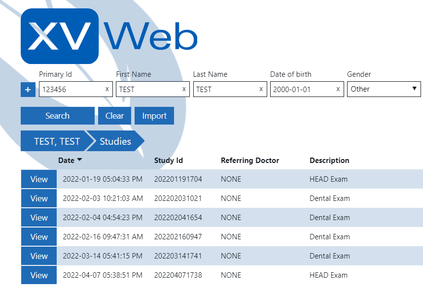 Importing Images - XVWeb – Apteryx